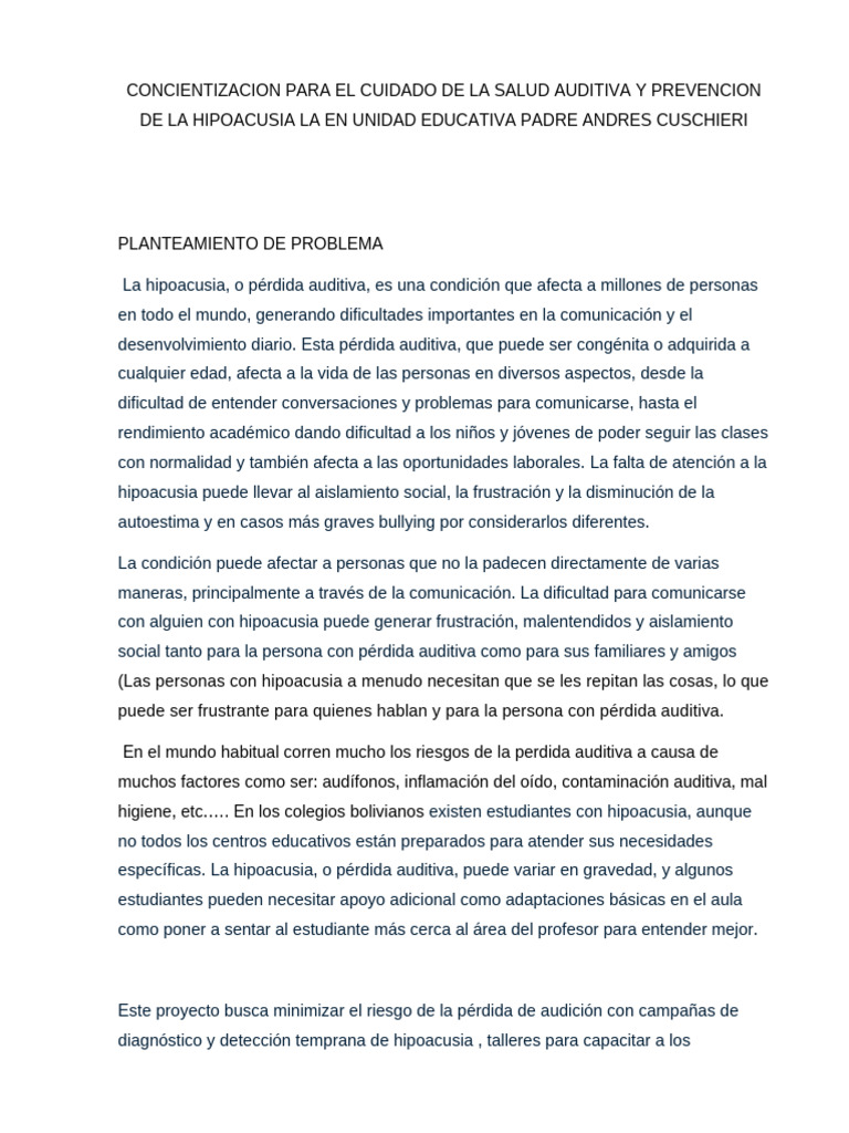 BTH - HIPOACUSIA - Jhozua Castro Gonzales | PDF | Escuchando