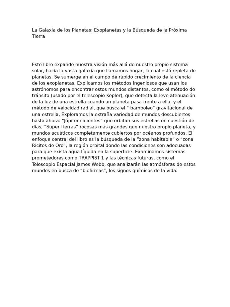 La Galaxia de Los Planeta Exoplanetas y La Búsqueda de La Próxima ...