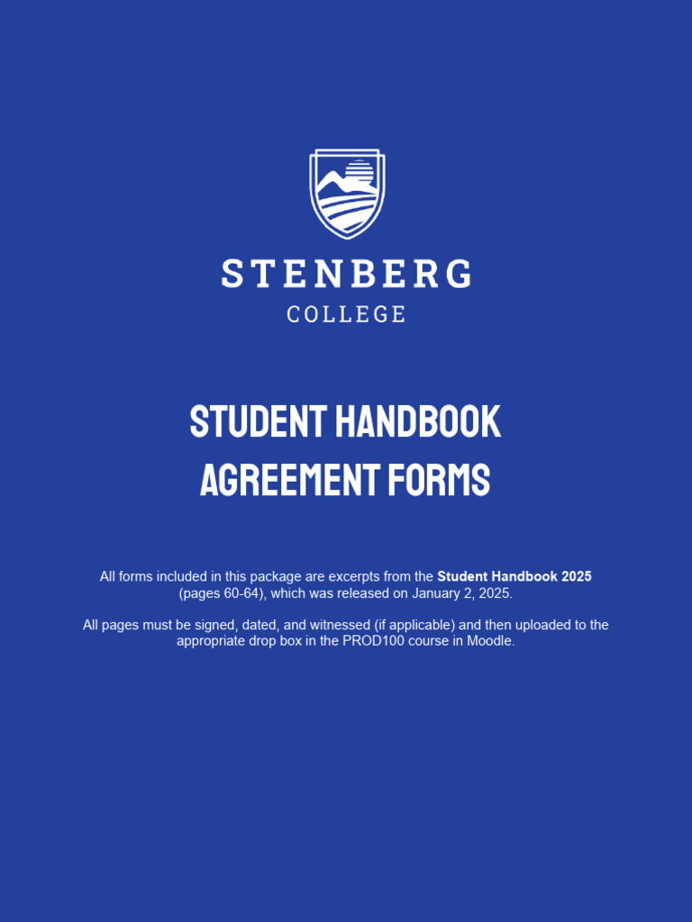 Student Handbook January 2025 - Agreement Forms | PDF
