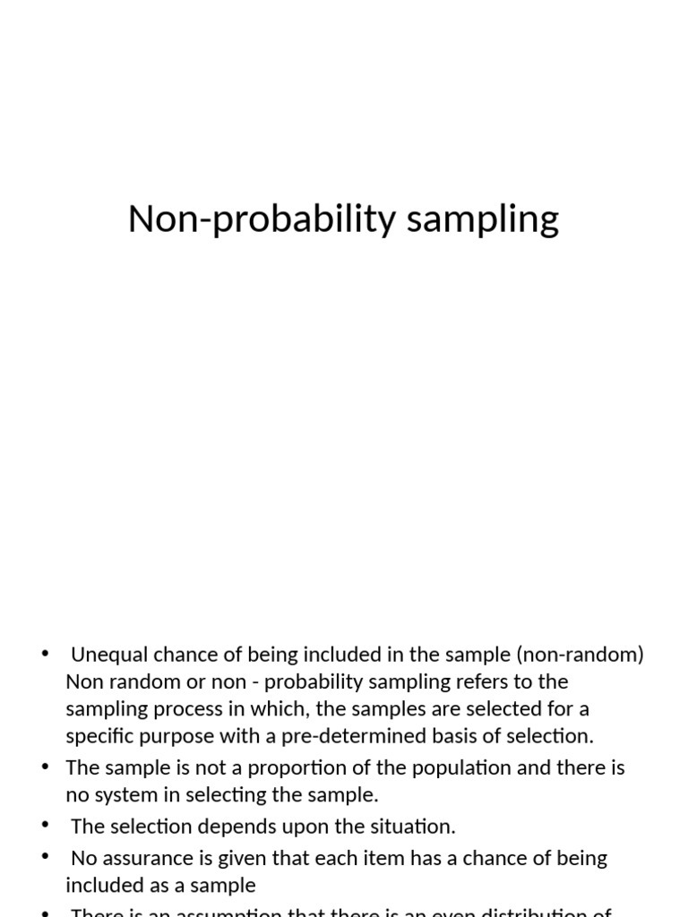 Non Probability Sampling | PDF | Sampling (Statistics) | Randomness