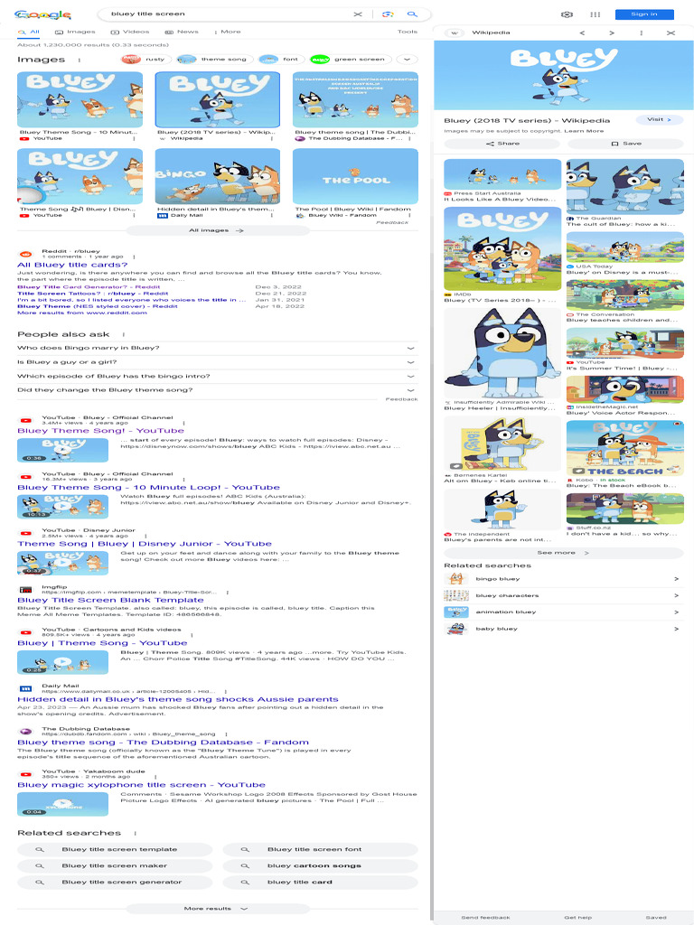 Bluey Title Screen - Google Search | PDF