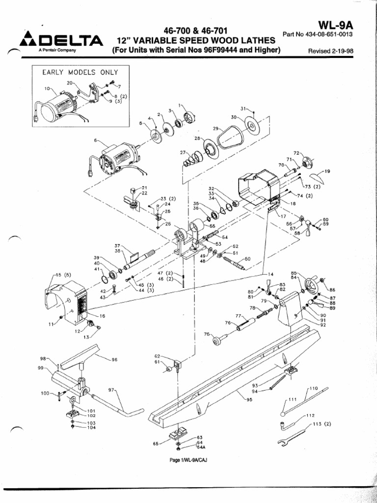 Delta 46-700 Lathe Parts | PDF