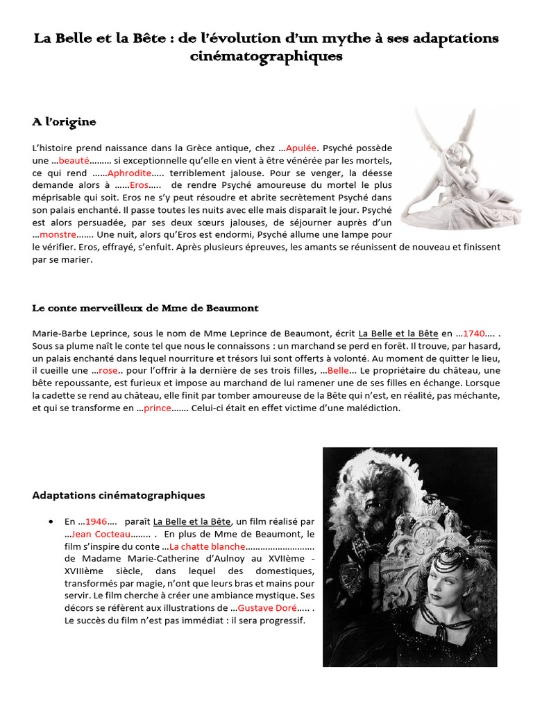 Évolution de La Belle et la Bête | PDF | Éros