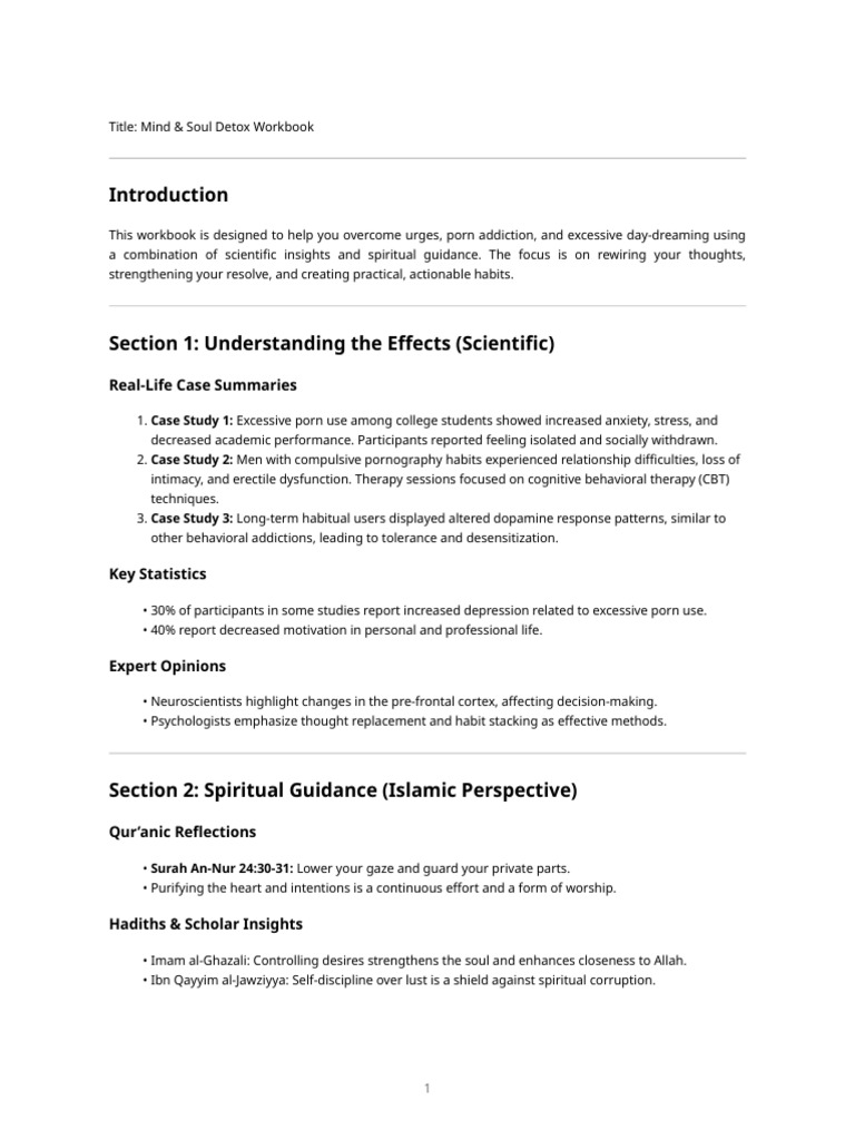 Mind & Soul Detox Workbook Guide | PDF | Behavioural Sciences ...