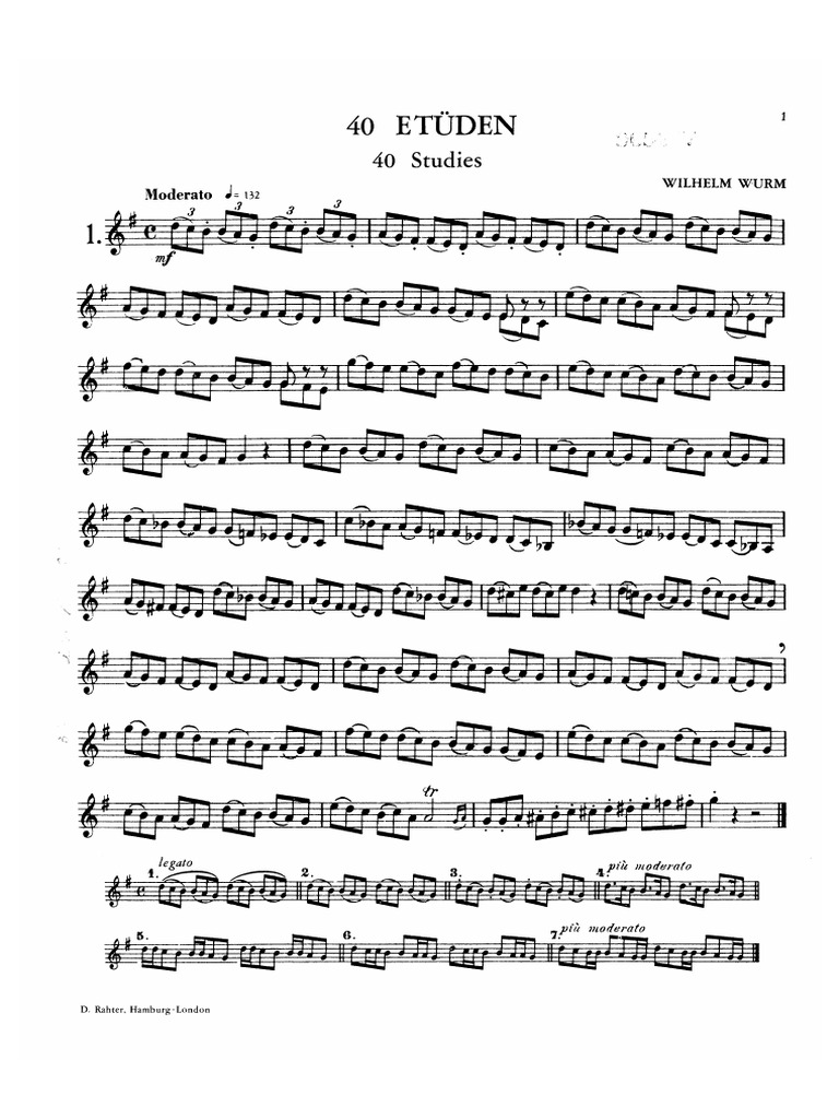 Wilhelm Wurm - 40 Trumpet Etude | PDF