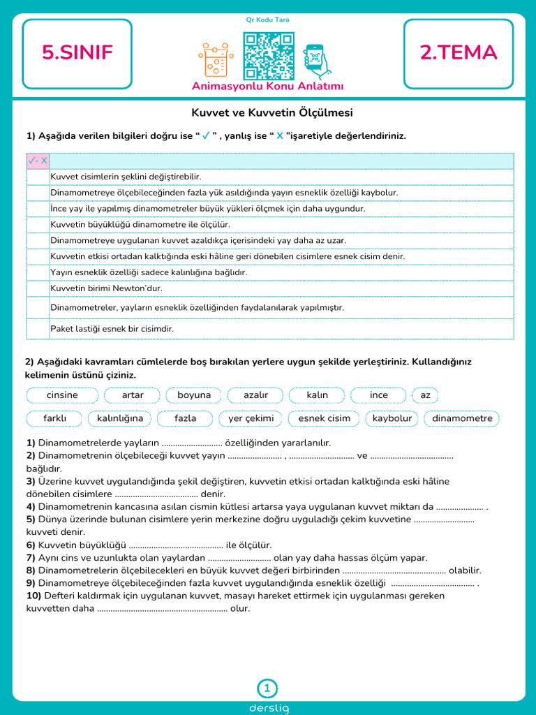 Kuvvet Ve Kuvvetin Olculmesi | PDF