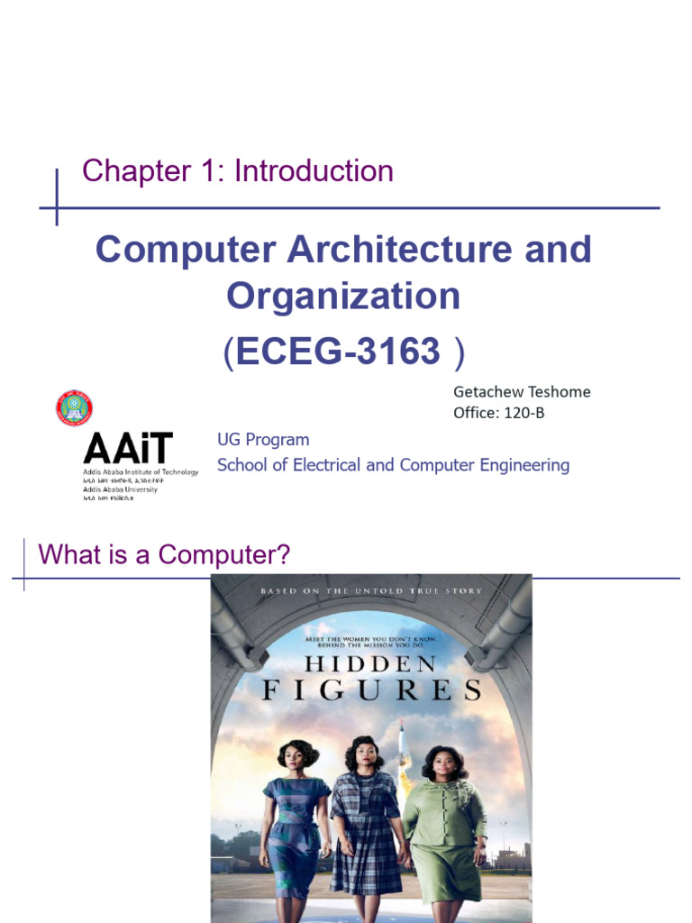 Lecture 1 (ECEG-3163) Introduction | PDF | Computer Architecture | Central Processing Unit