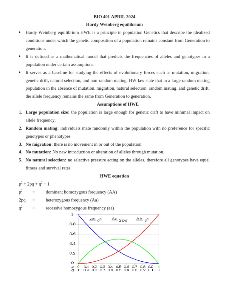 Hardy-Weinberg Equilibrium Explained | PDF | Mutation | Meiosis