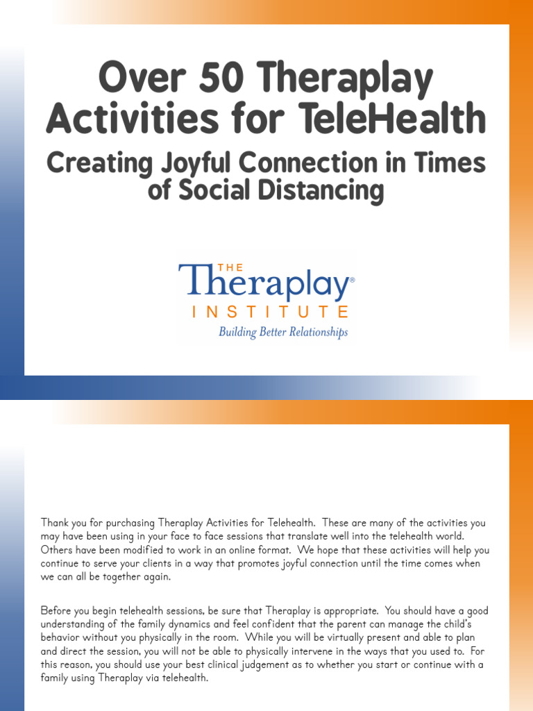 50+ Telehealth Theraplay Activities | PDF | Play Therapy