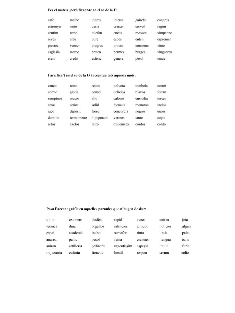 Accentuació Unitat 1 | PDF