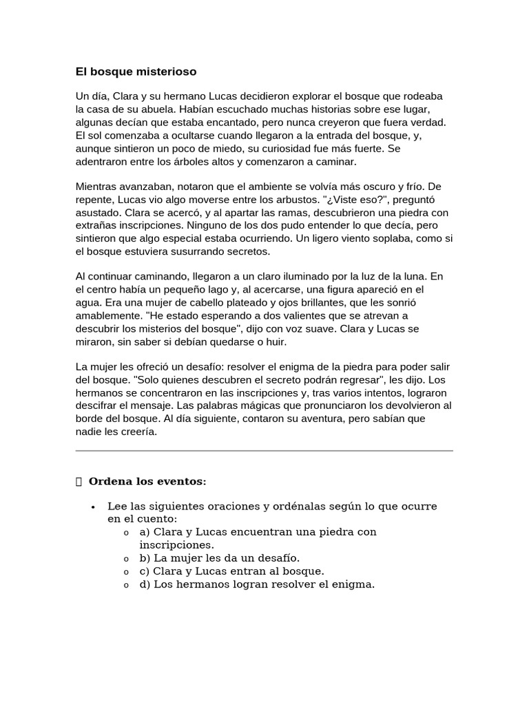 El Bosque Misterioso | PDF