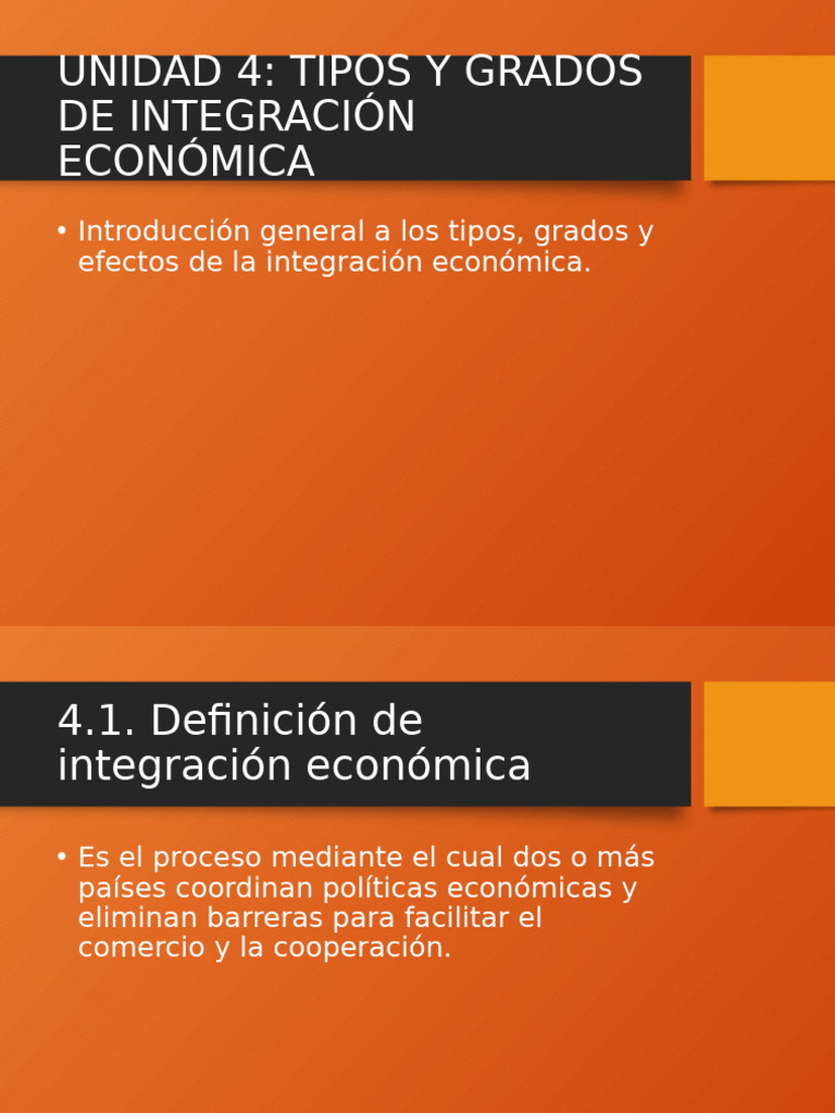 Unidad 4 Tipos Grados Integracion Economica | PDF | Integración ...