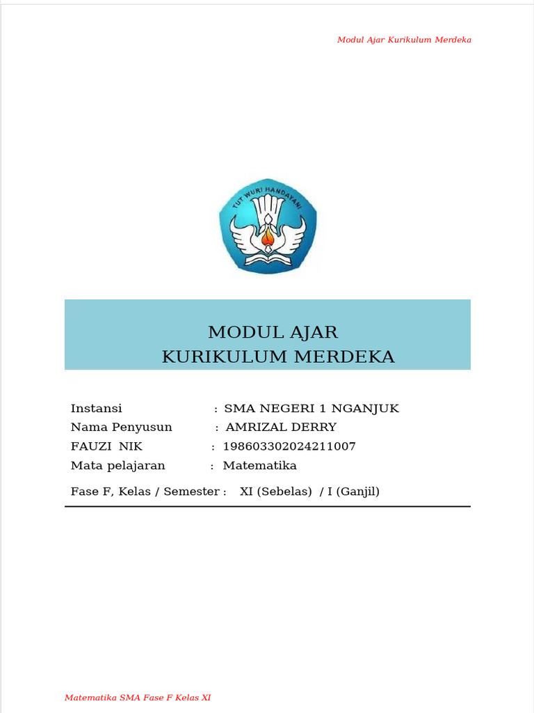 Modul Ajar Fungsi (XI) | PDF