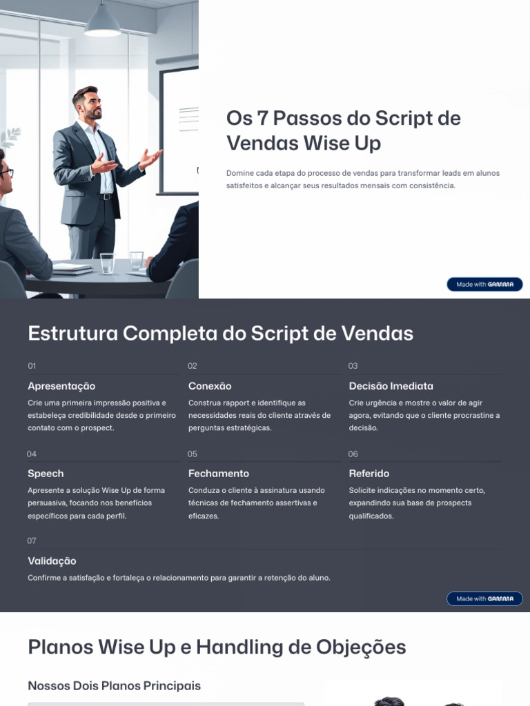 Os 7 Passos Do Script de Vendas Wise Up | PDF