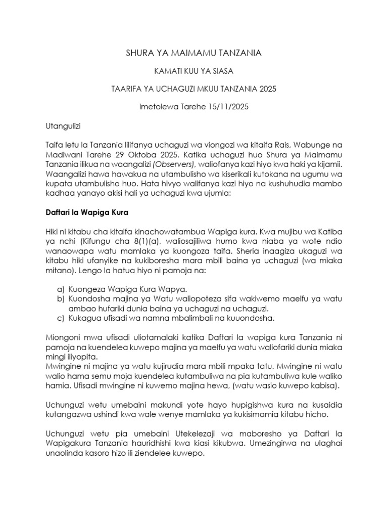 Press - Taarifa | PDF