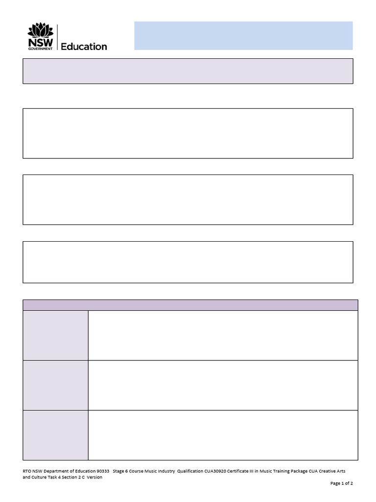 Task 4 Section 2 Part C - Created Music Plans | PDF | Musical ...