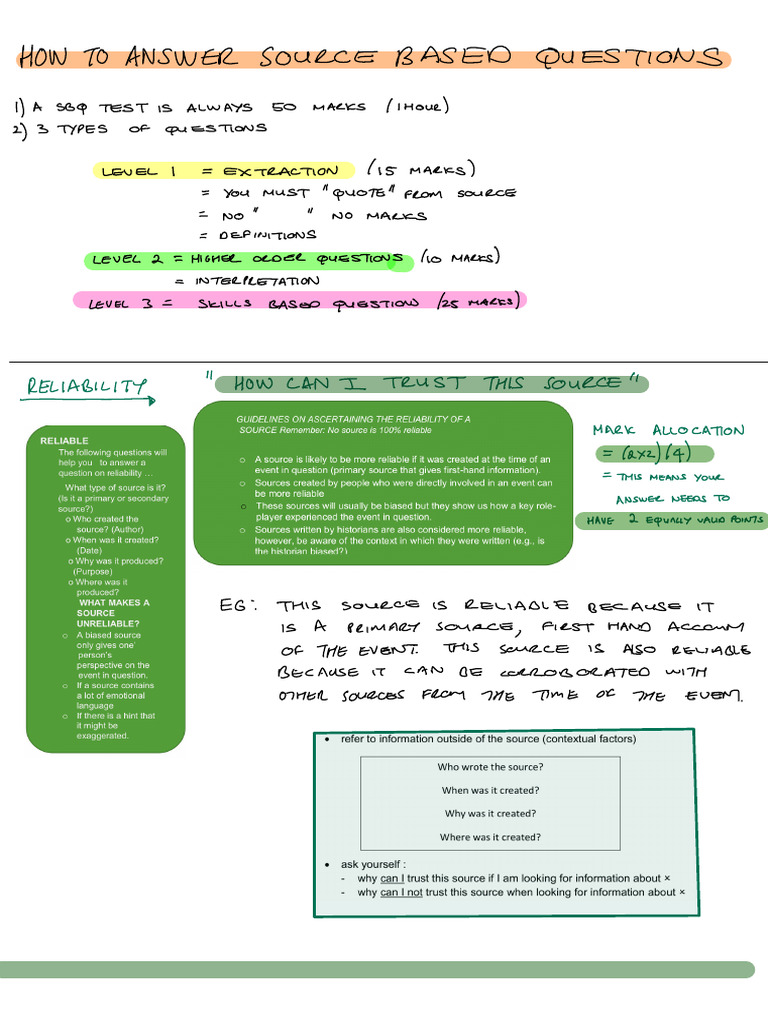 How to Answer Source-Based Questions | PDF