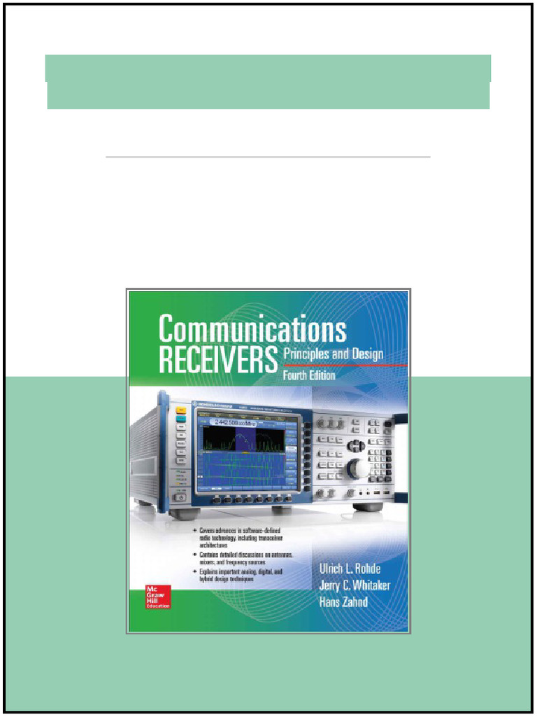 Communications Receivers: Principles and Design, 4th Edition Ulrich L ...