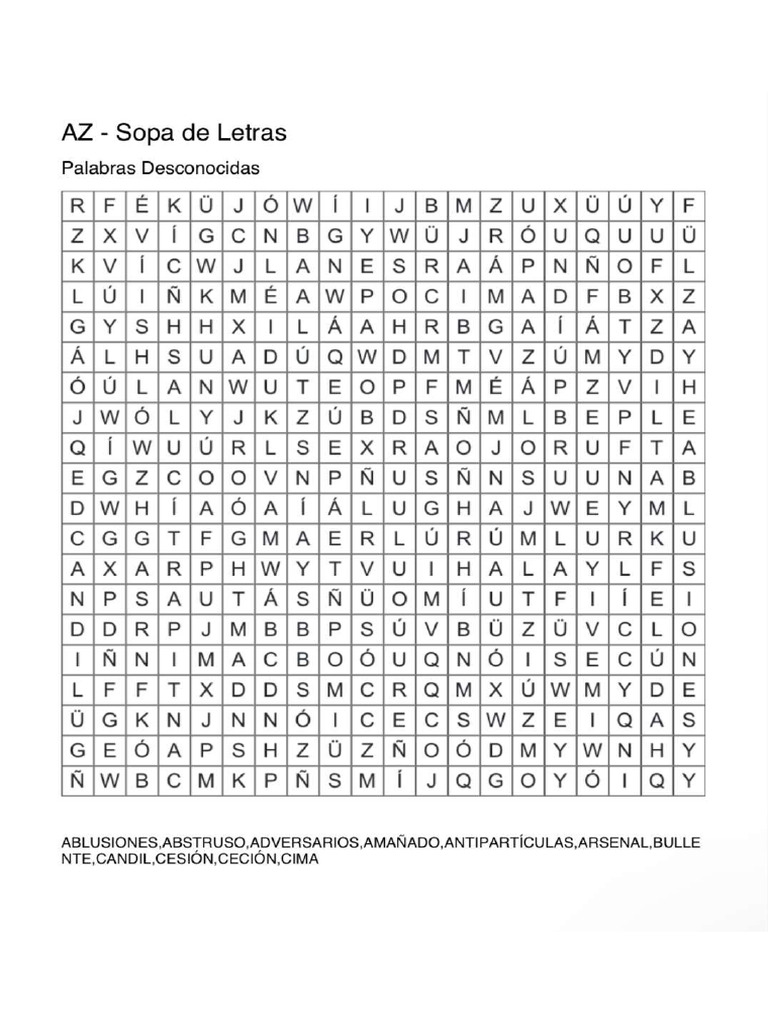 Sopa de Letras-español | PDF