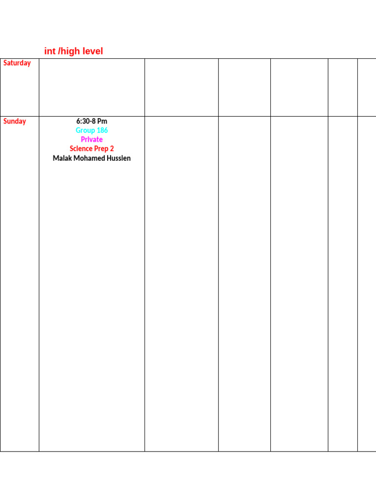 Science Prep Class Schedule | PDF