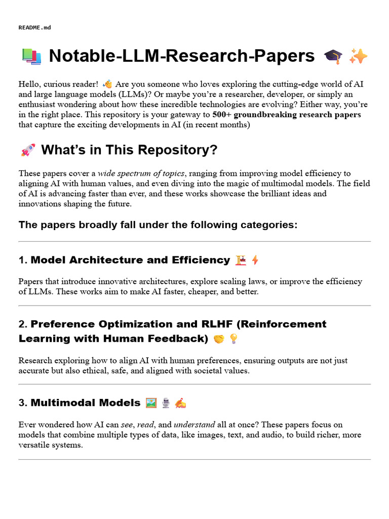 500+ AI Research Papers on LLMs | PDF | Artificial Intelligence ...