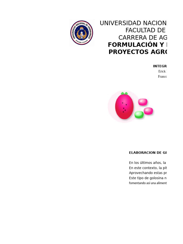 Copia de Trabajo Grupal_gomitas de Pitahaya (1) (1) (1) | PDF ...