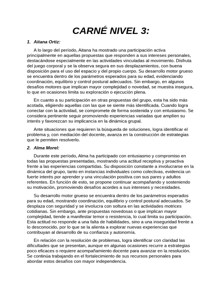 CARNÃ_ NIVEL 3_Julio | PDF | Aprendizaje | Pensamiento