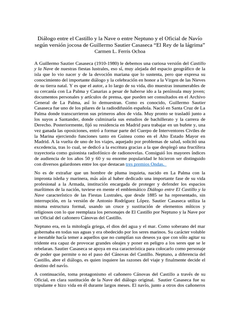 DIÁLOGO LUSTRUM GUILLERMO SAUTIER CASASECA | PDF | Marinas | Transporte ...