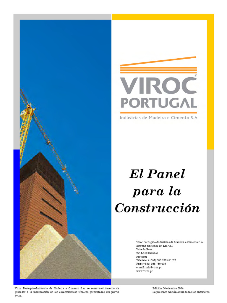 Paneles VIROC: Innovación en Construcción | PDF | Madera | Cemento