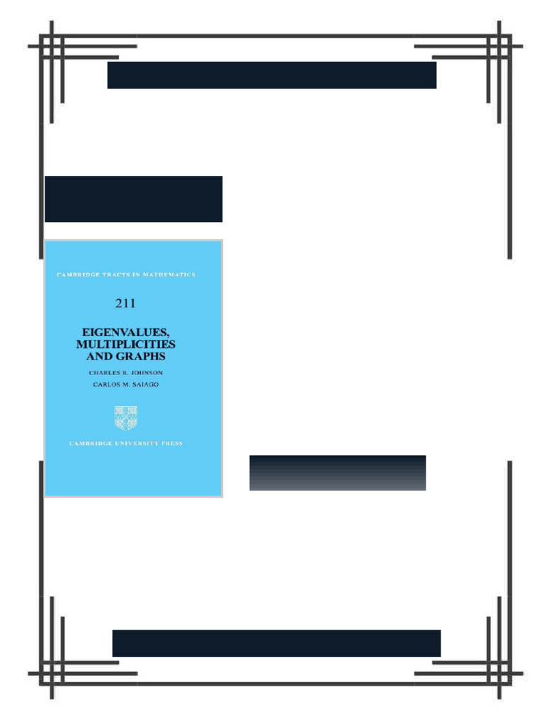 Eigenvalues Multiplicities and Graphs Cambridge Tracts in Mathematics 1st Edition Charles R ...