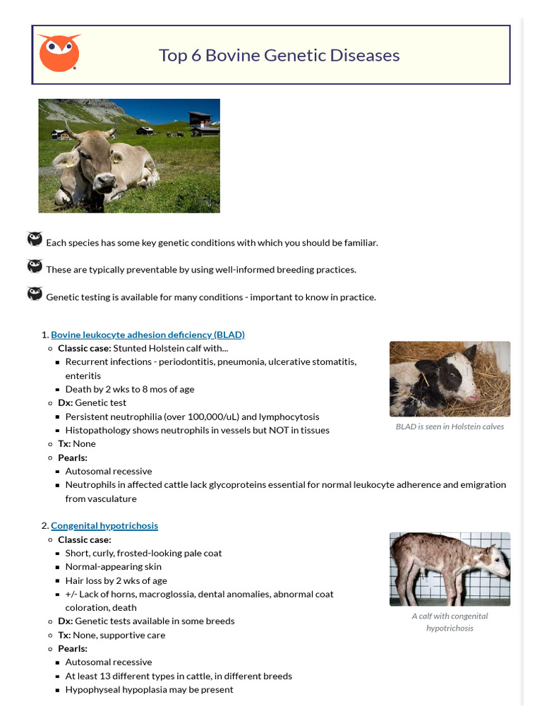 Top 6 Bovine Genetic Diseases - Zuku Review | PDF | Genetic Disorder ...
