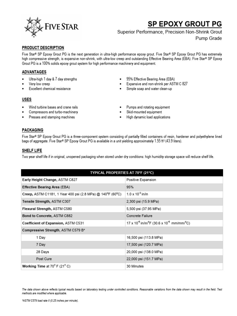 High-Performance Epoxy Grout System | PDF | Concrete | Epoxy