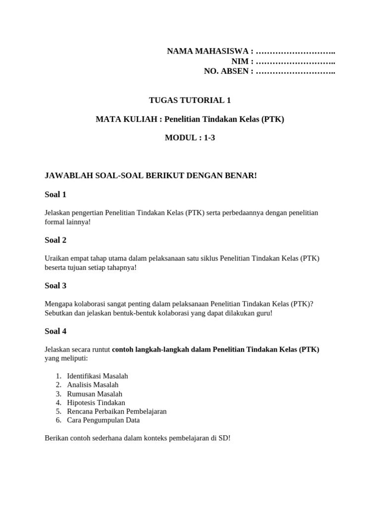 Tt1 Ptk Uraian | PDF