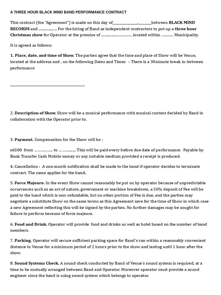 BLACK MIND BAND CONTRACT_20241214_142211_0000 | PDF | Indemnity | Civil ...