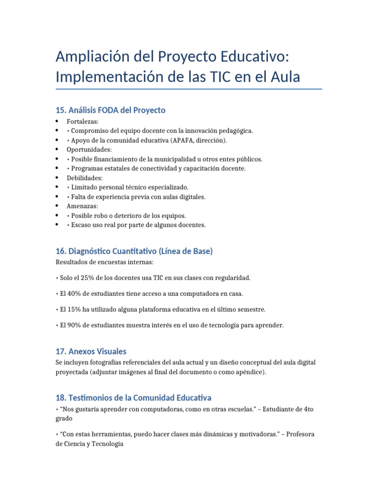 Ampliaciones Proyecto TIC | PDF