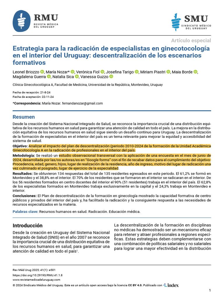 RMU_V41-N1_e501 | PDF | Gestión de recursos humanos | Hospital