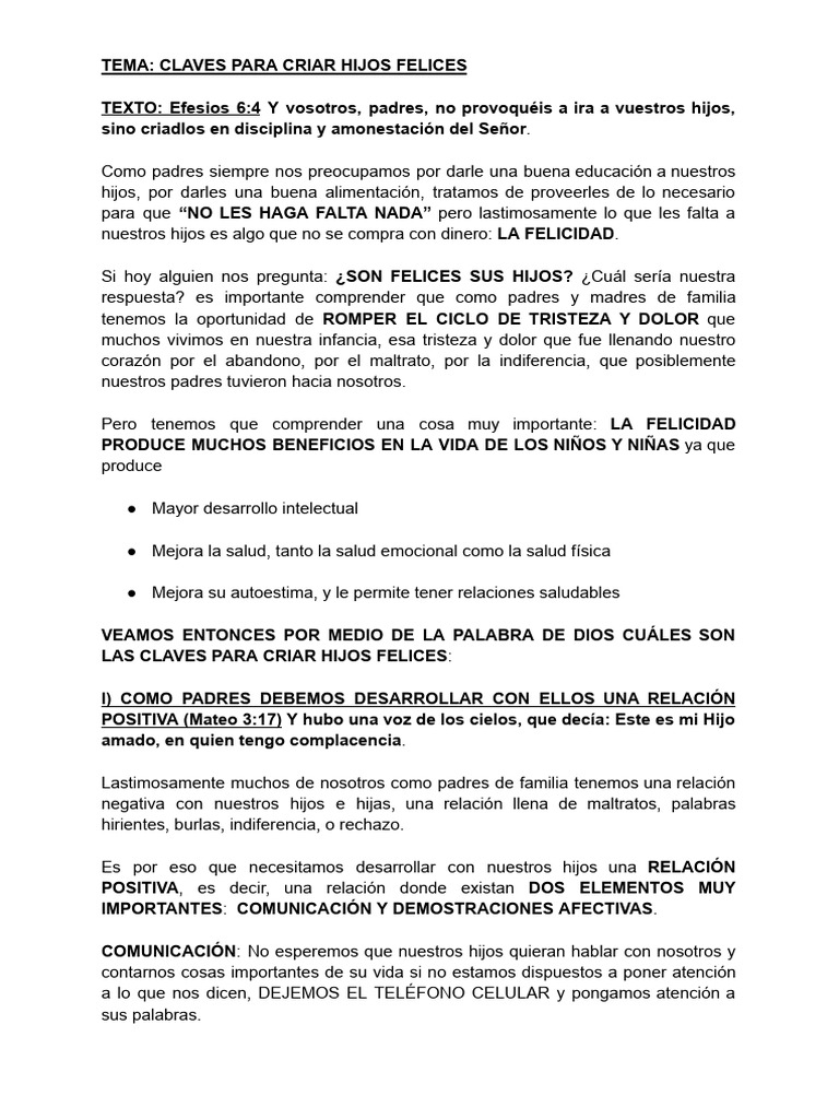 CLAVES-PARA-CRIAR-HIJOS-FELICES | PDF | Felicidad