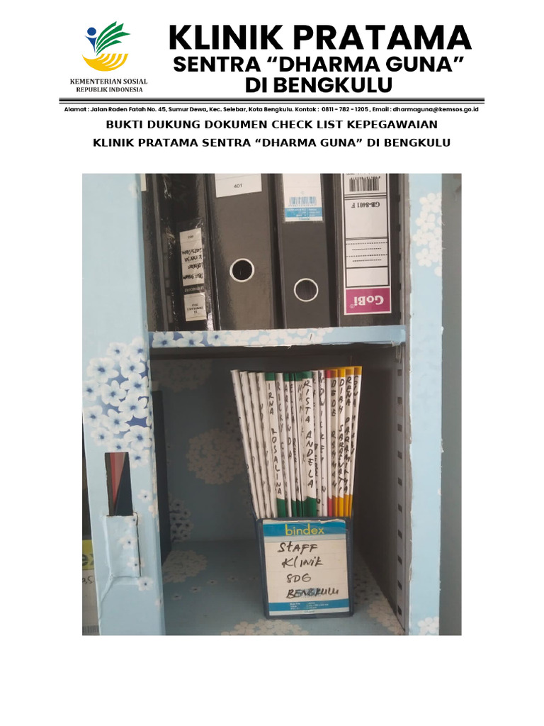 Checklist Berkas Kepegawaian Klinik | PDF