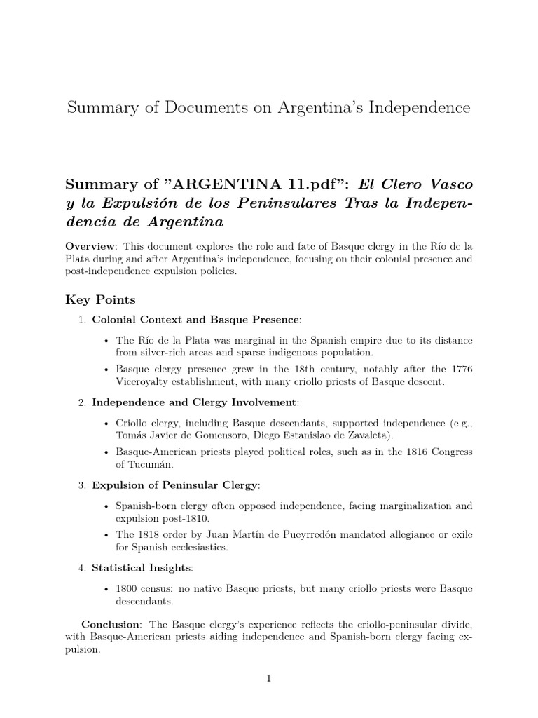 Argentina Independence | PDF | Argentina | Latin America