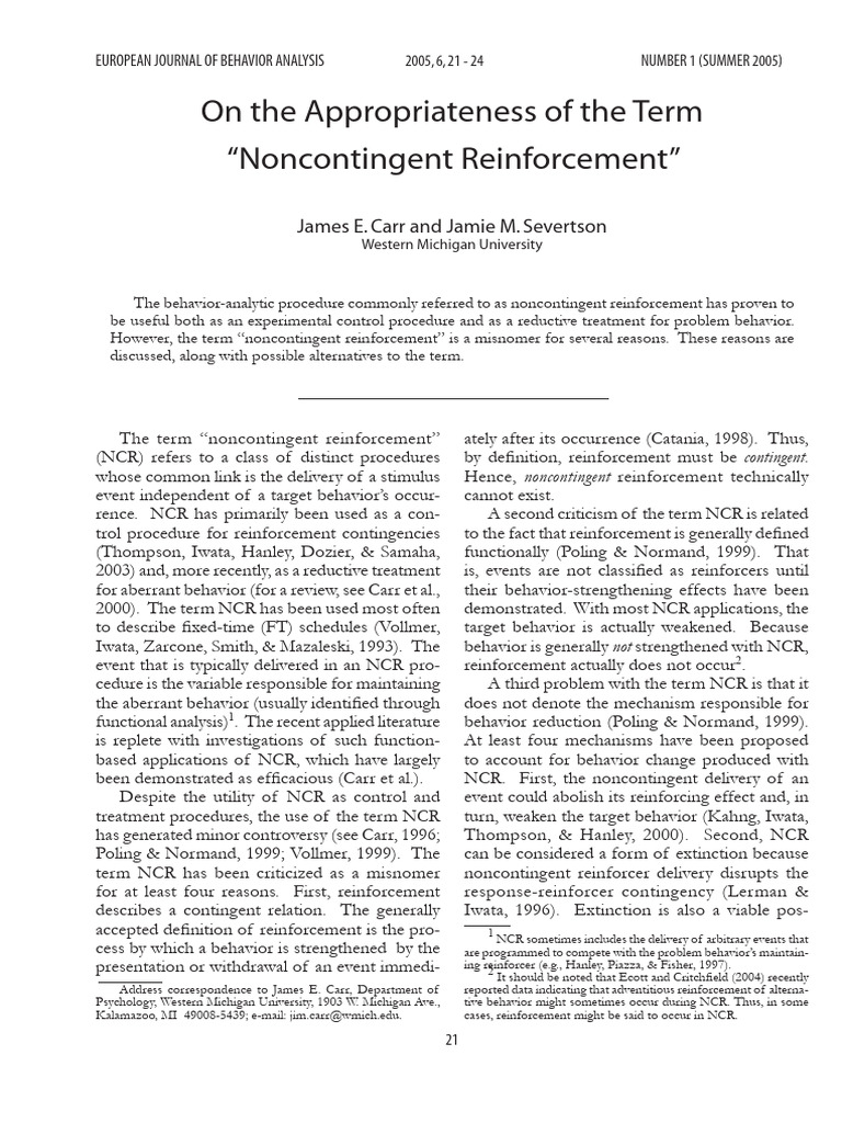 Carr Severtson (2005) On The Appropriateness of The Term NCR | PDF ...