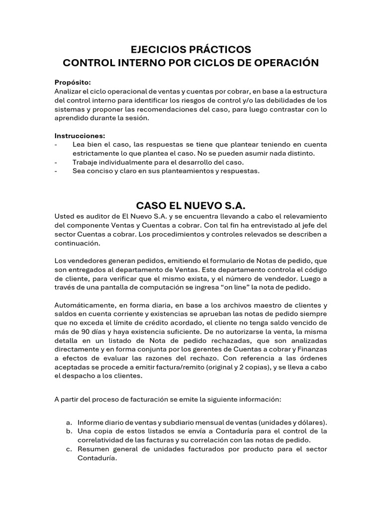 Actividad 1-Control Interno-el Nuevo | PDF | Teneduría de libros
