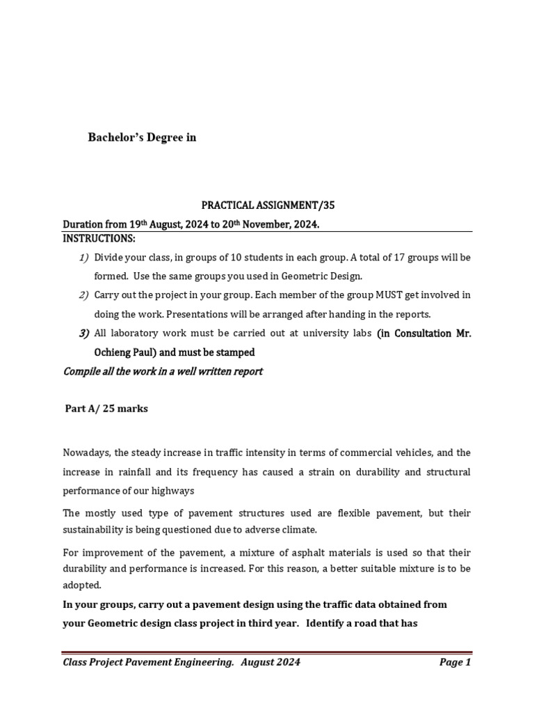 Pavement Design Project Overview | PDF | Road Surface | Road