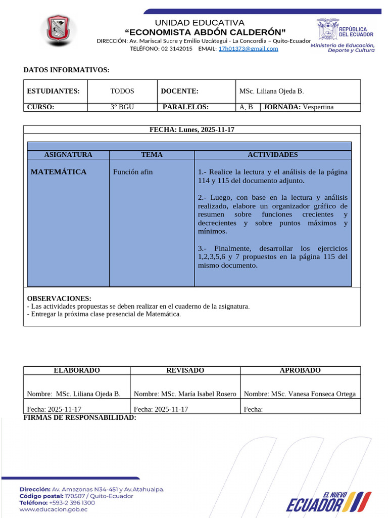 Tercero Bgu A, B Vespertina | PDF