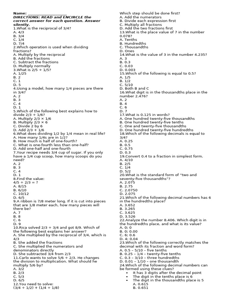 Review Math | PDF | Odds | Mathematics