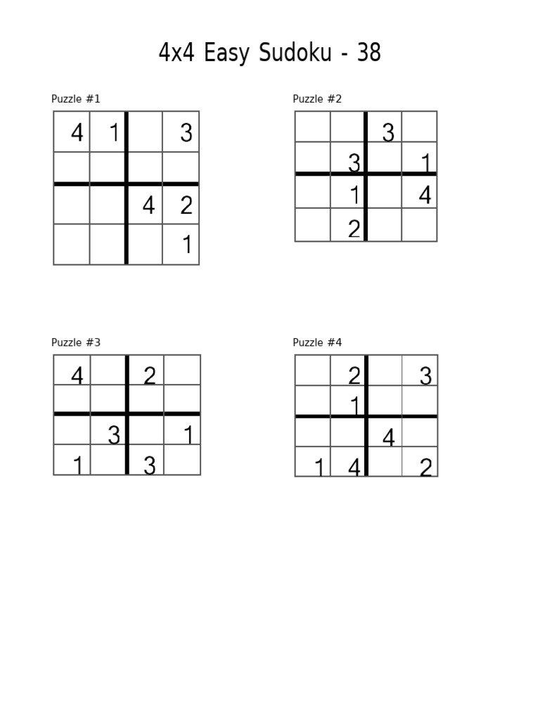 4x4 Easy Sudoku 38 | PDF