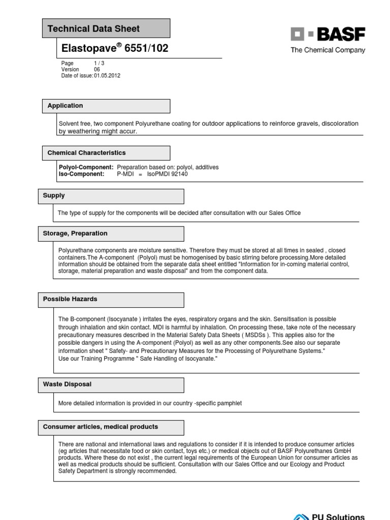 Elastopave 6551-102 | Download Free PDF | Polyurethane | Science