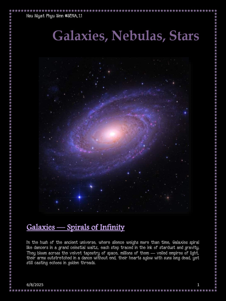 Galaxies, Nebulas, Stars Poetic | PDF | Stars | Galaxy