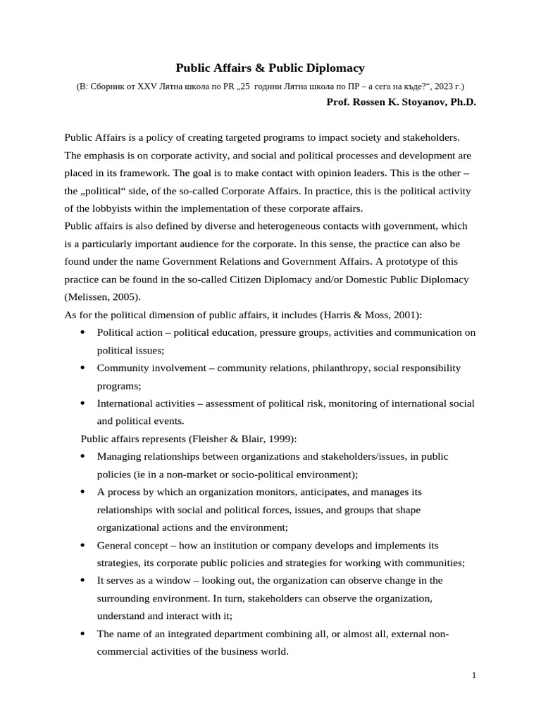 Understanding Public Affairs Strategies | PDF | Public Relations | Brand