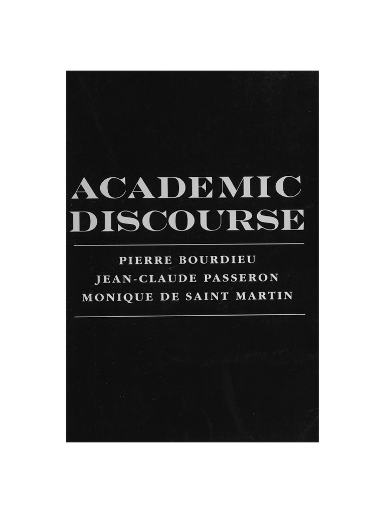 BOURDIER, Academia Discurse... | PDF