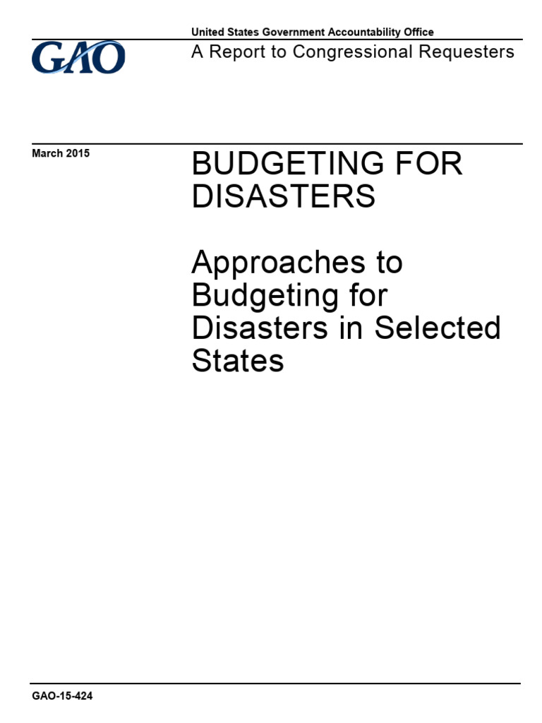 Budgeting For Disasters - Approaches To Budgeting For Disasters in ...